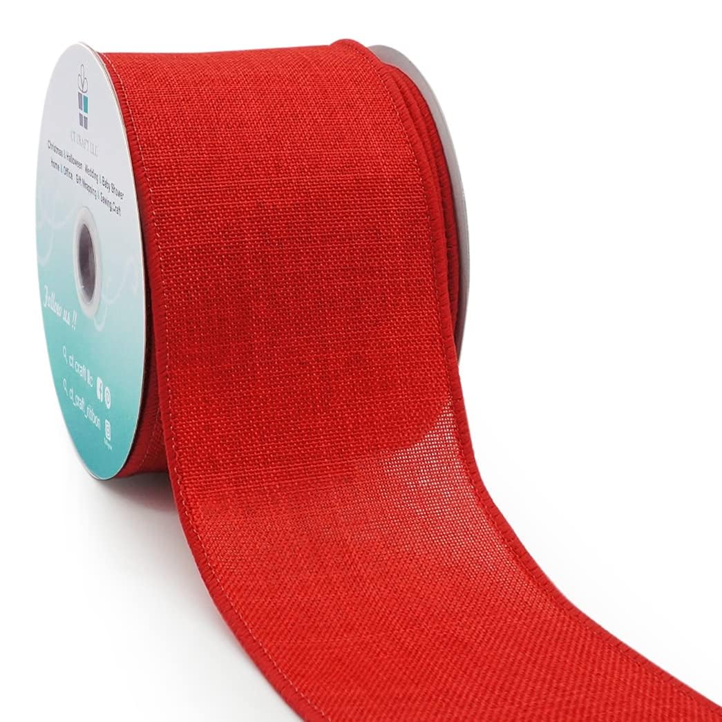 Amazon.com: CT CRAFT LLC Burlap Fabric Wired Ribbon 2.5 Inch x 10 Yards ...
