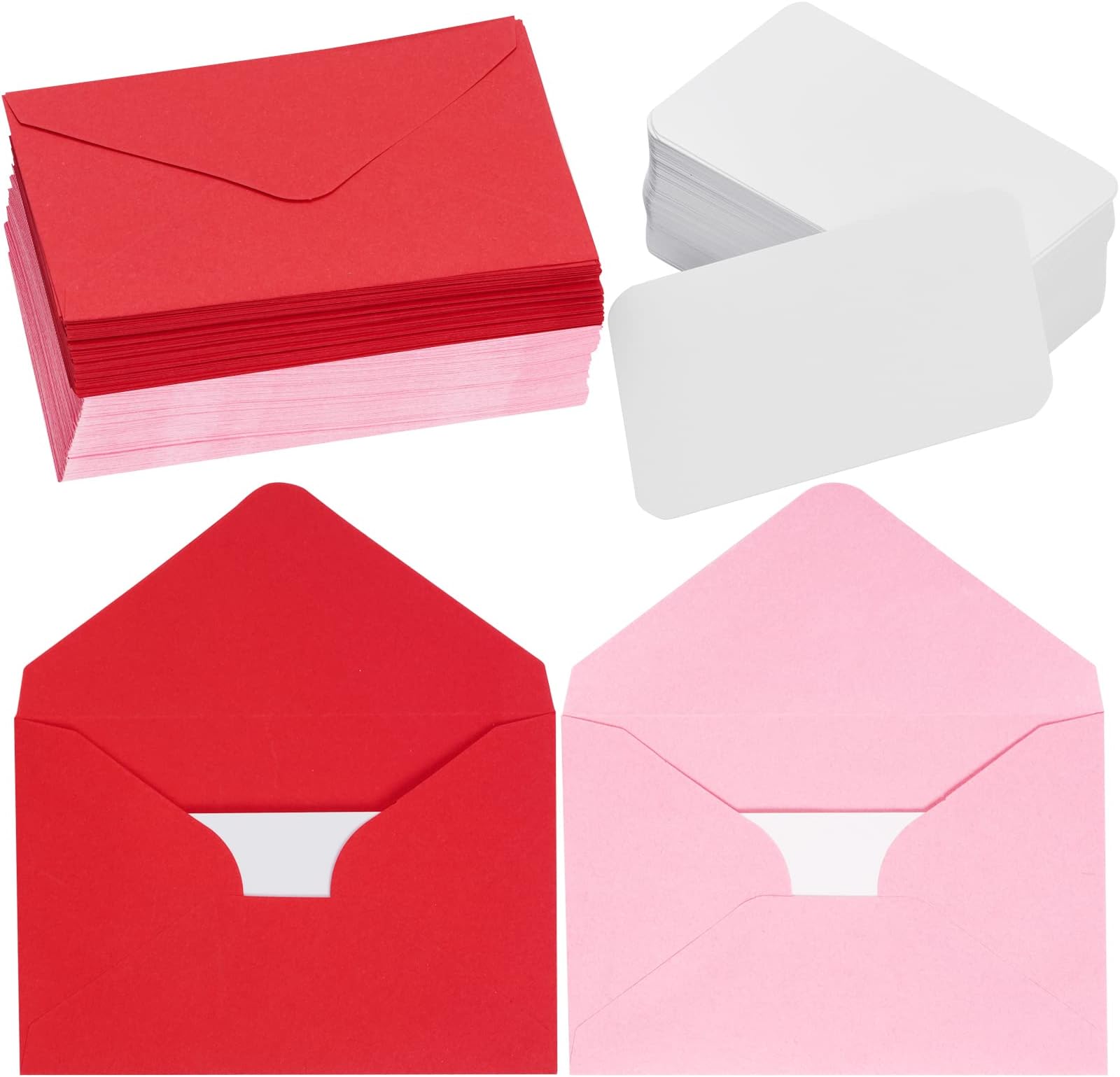 Amazon.com : jiebor 200 Sets Mini Valentines Day Blank Cards with Small ...