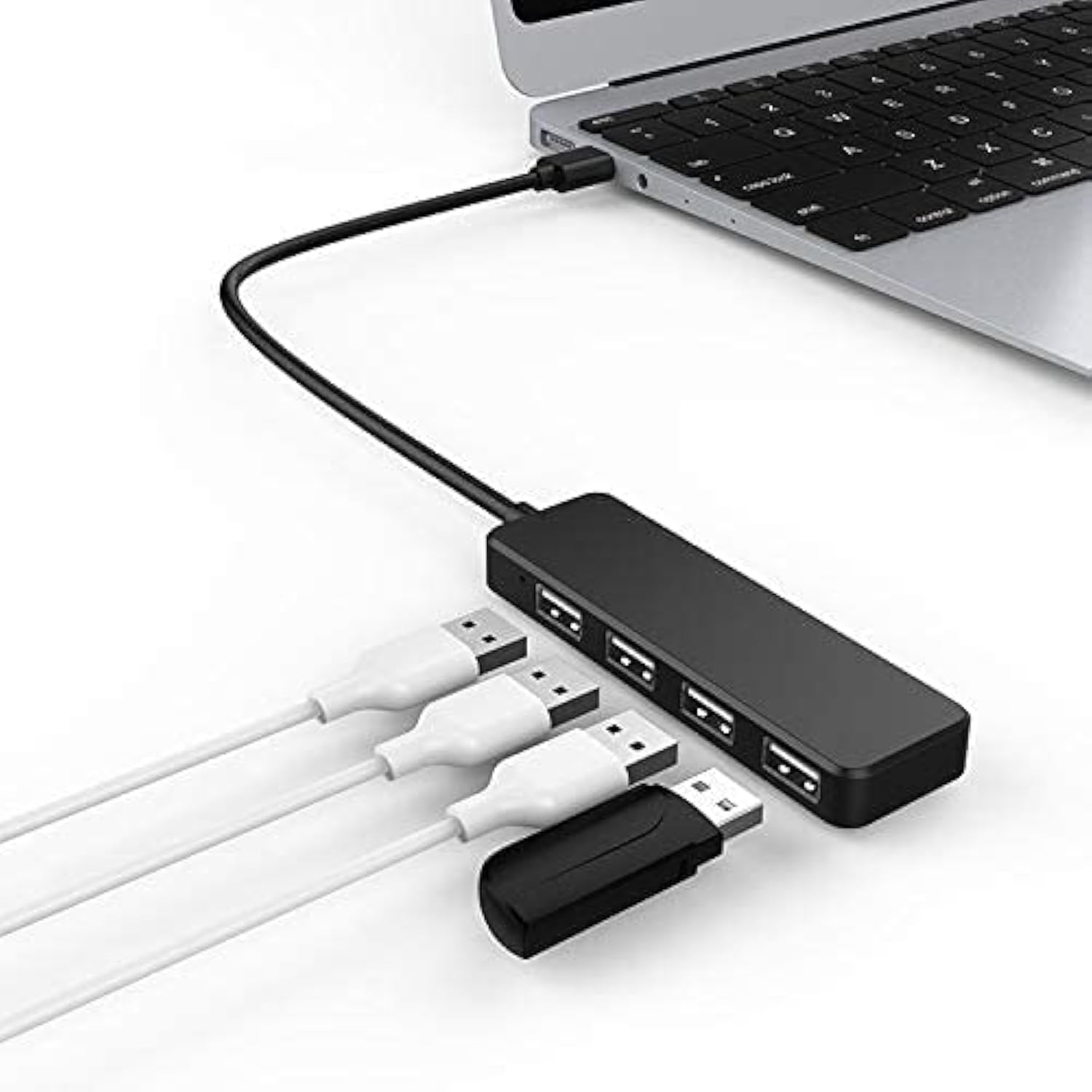 USB Hub, Multi function USB Expander 2.0 4-Port USB Hub Ultra Slim ...