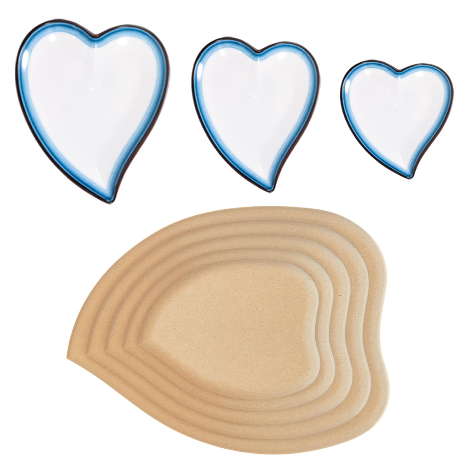 Amazon.com: ORIISIN Heart-Shaped Pottery Plate Forming Molds, Pottery ...