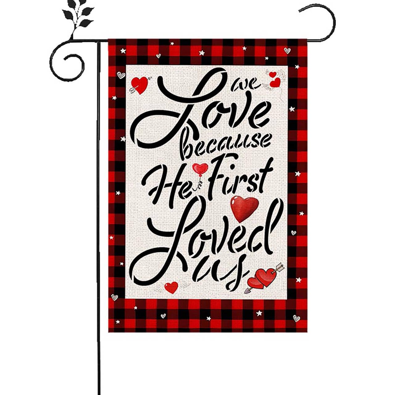 Amazon.com : Valentines Day Garden Flag 12x18 Inch Happy Valentine's ...