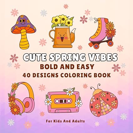 Amazon.com: Spring Coloring Book: Bold And Easy Coloring Pages for ...