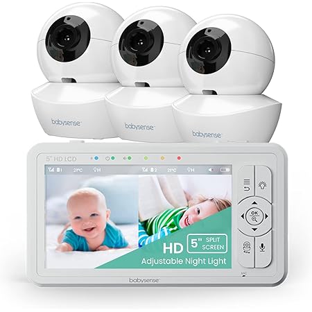 Amazon.com: Babysense 5" HD Split-Screen Baby Monitor, Video Baby ...