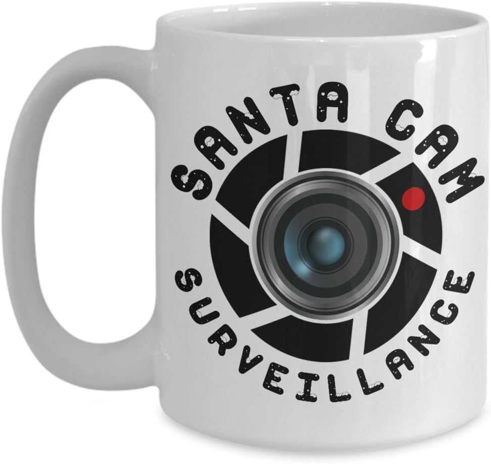 Amazon.com: Santa Spy Cam - Elf Ornament Coffe Mug - Christmas Gift ...