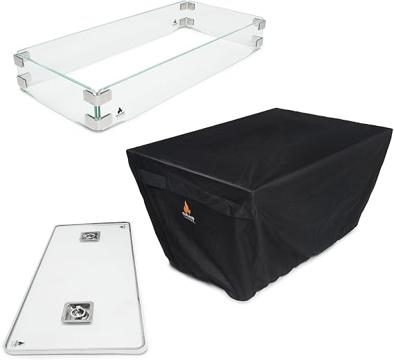 Amazon.com: Outland Fire Table 3 Piece Rectangle Accessory Set ...