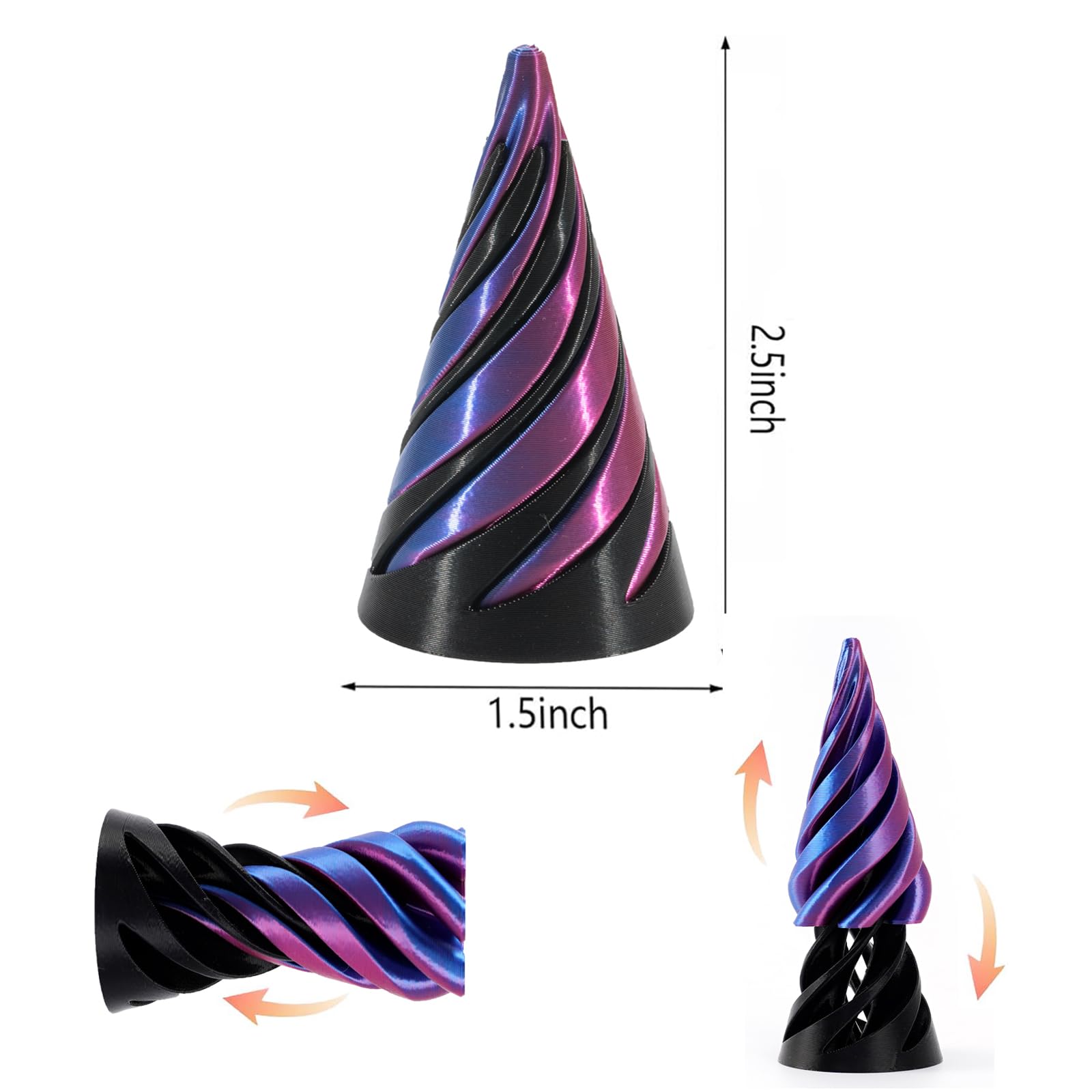 Impossoble Cone Impossible Cone & Pyramid Fidget Toy - 3D Printed ...