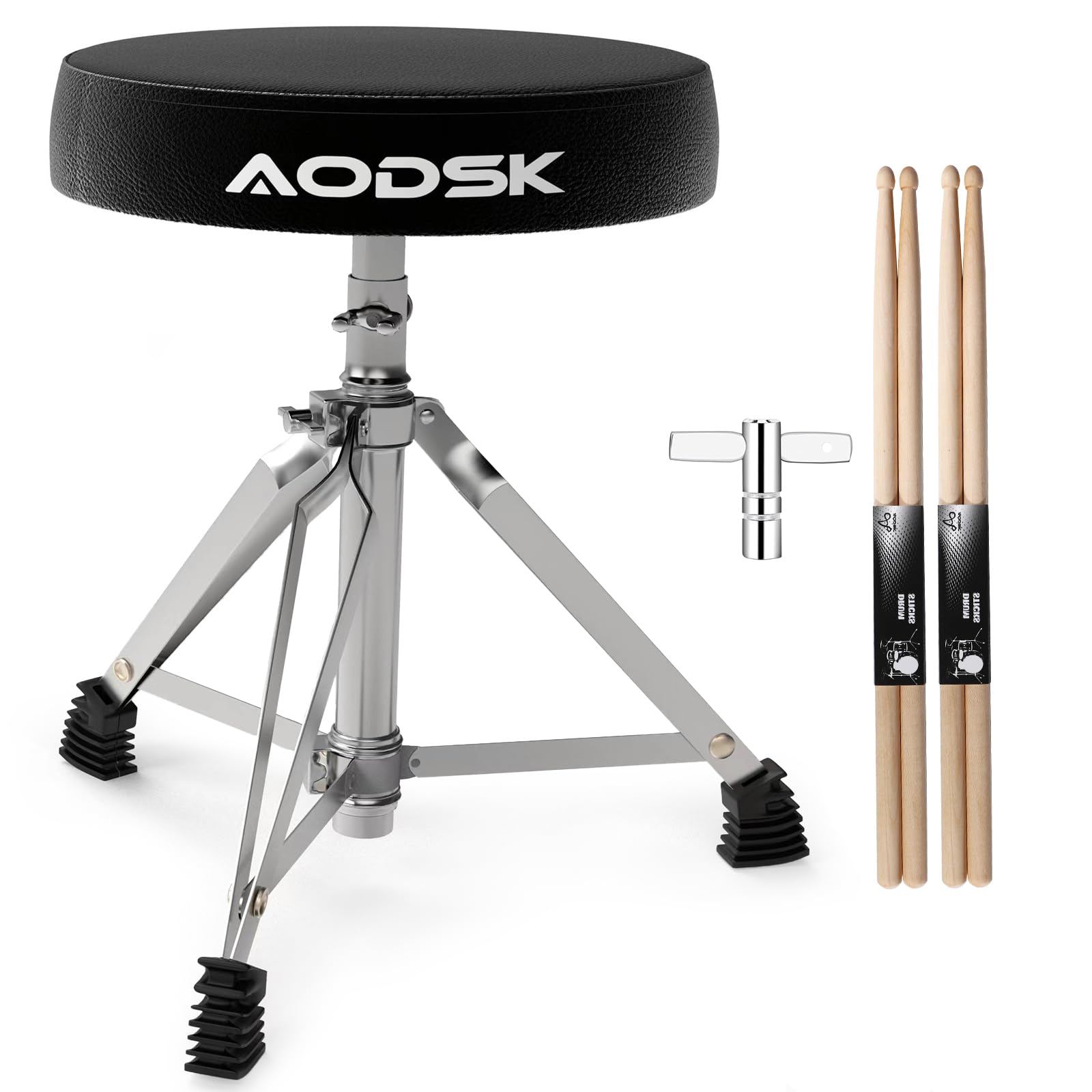 Snapklik.com : AODSK Drum Throne Set,Padded Drum Seat Drumming Stools,Height Adjustable Drum Seat