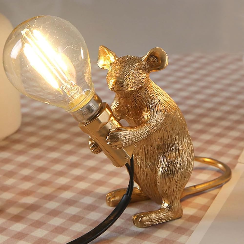 LED Resin Animal Rat Desk Modern Cute Art Children's Bedside Gift Table ...