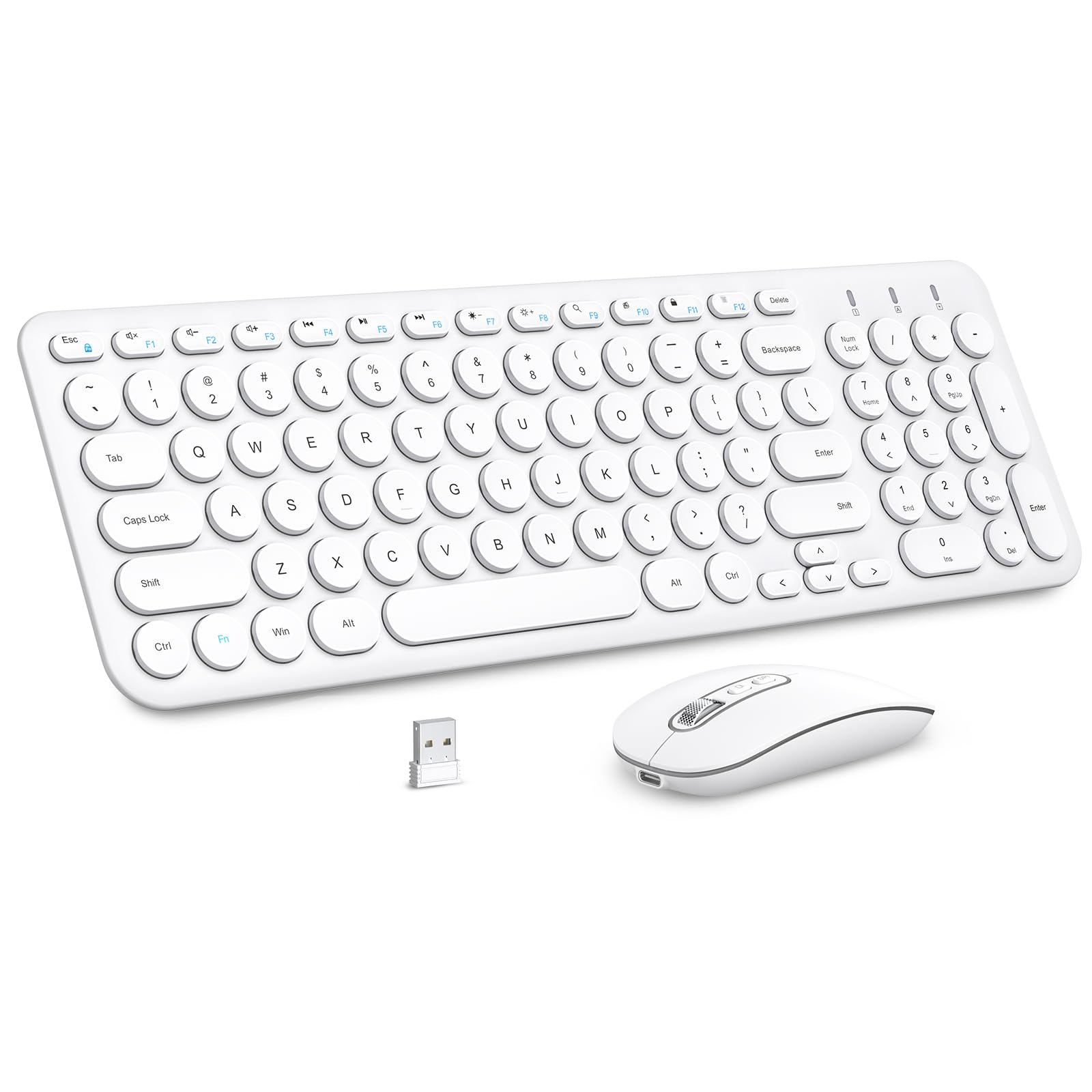 PINKCAT Rechargeable Wireless Keyboard and Mouse Combo, 2.4G Ultra-Thin ...