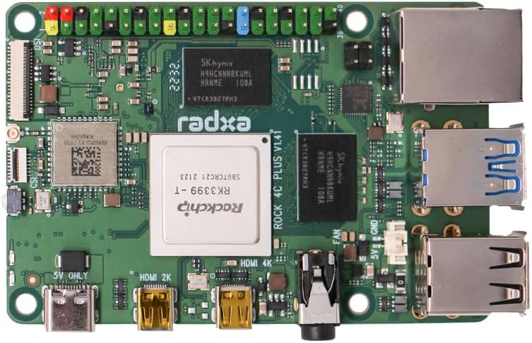 Amazon.com: Radxa Rock 4C+ RK3399-T, 6-core CPU SBC, HDMI with 4K Output, WiFi 5 and Gigabit ...