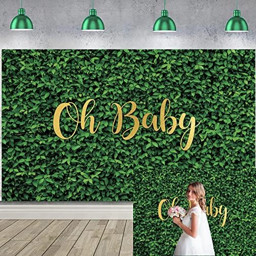 Amazon.com : Oh Baby Green Leaves Wall Backdrop Spring Green Grass ...