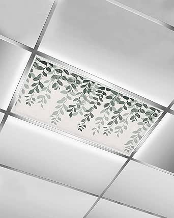 Ombre Leaves Magnetic Fluorescent Light Covers for Ceiling Lights 2 x 4 ...