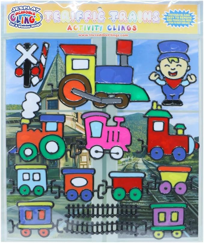 Amazon.com: Terrific Trains Gel Window Clings for Kids - Window ...
