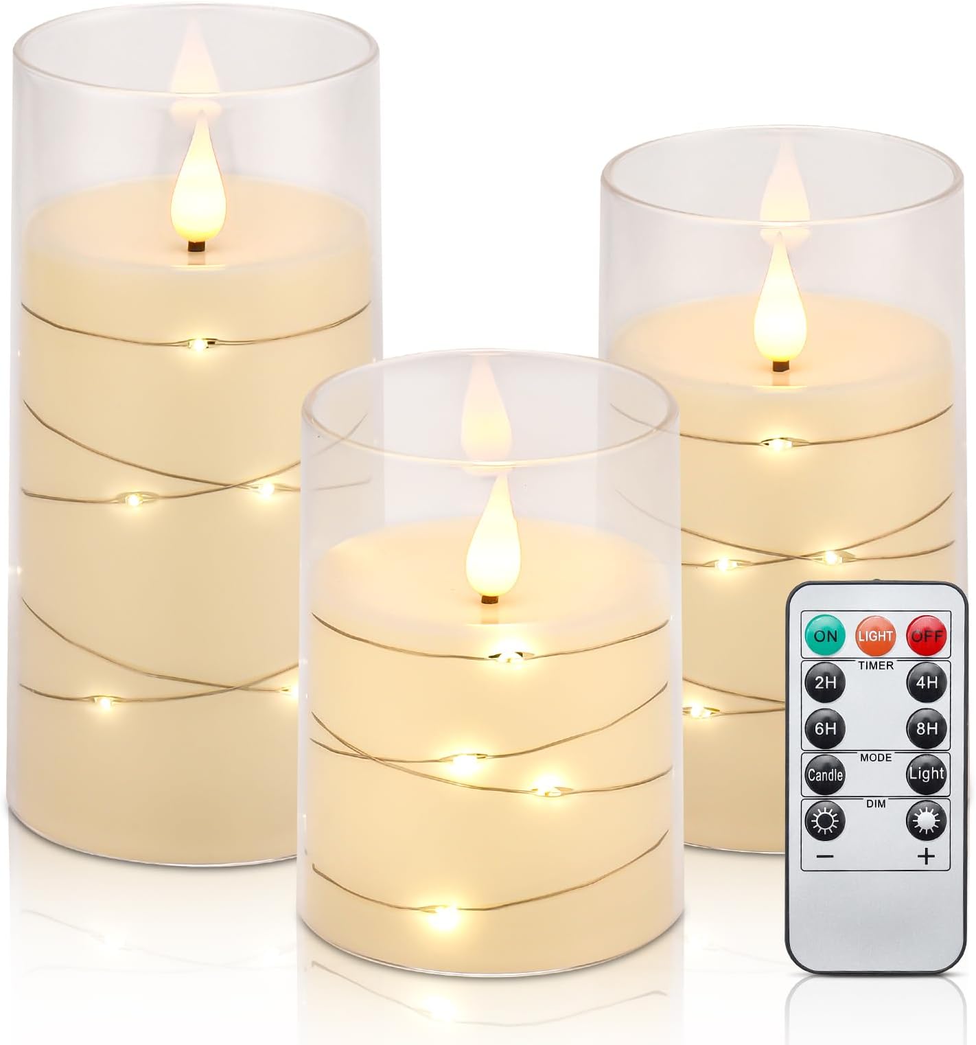 Amazon.com: LED Candles, Square Timer Remote Control Flameless Candle ...