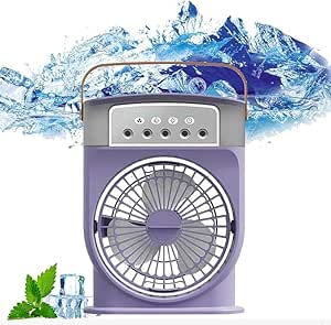 Amazon.com: Air Cooler,Ice Fan,Portable Cooling Fan,Misting Fan For ...
