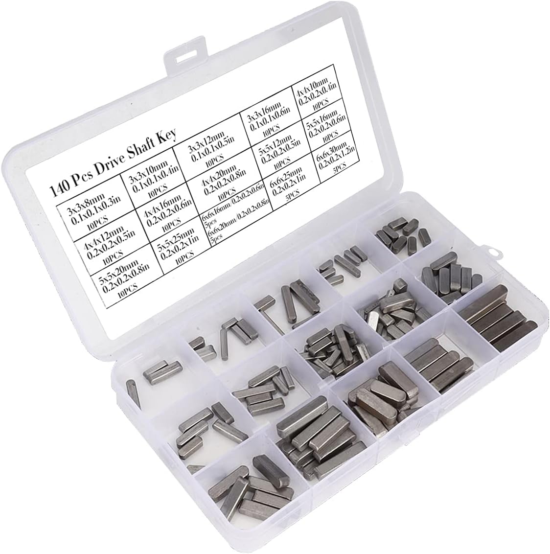 Hilitand Round Ended Feather Key Set, 8mm-30mm Stainless Steel Key ...