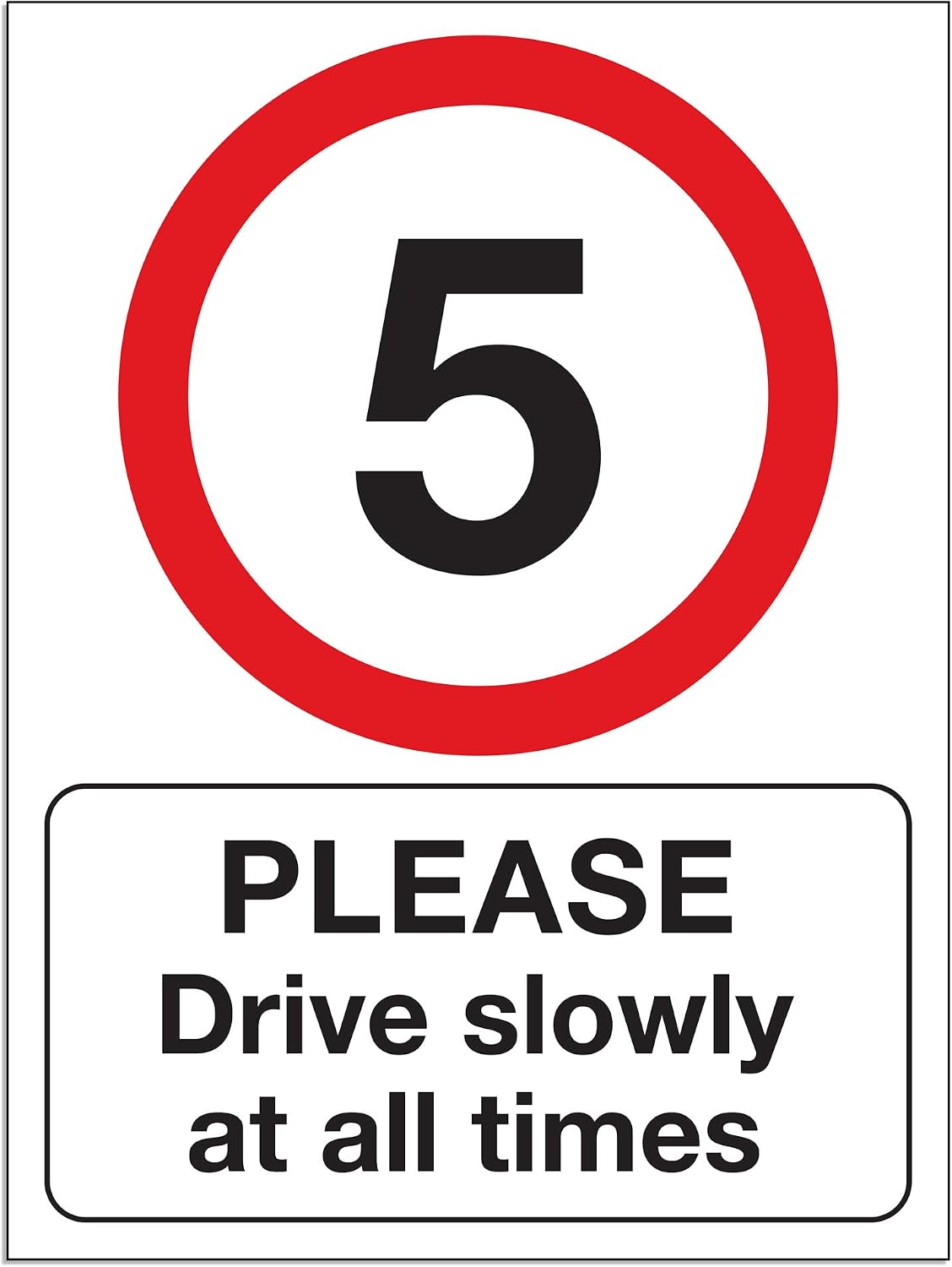 Acrylic Slow Down Sign 5MPH Speed Limit " Please Drive slowly at all ...