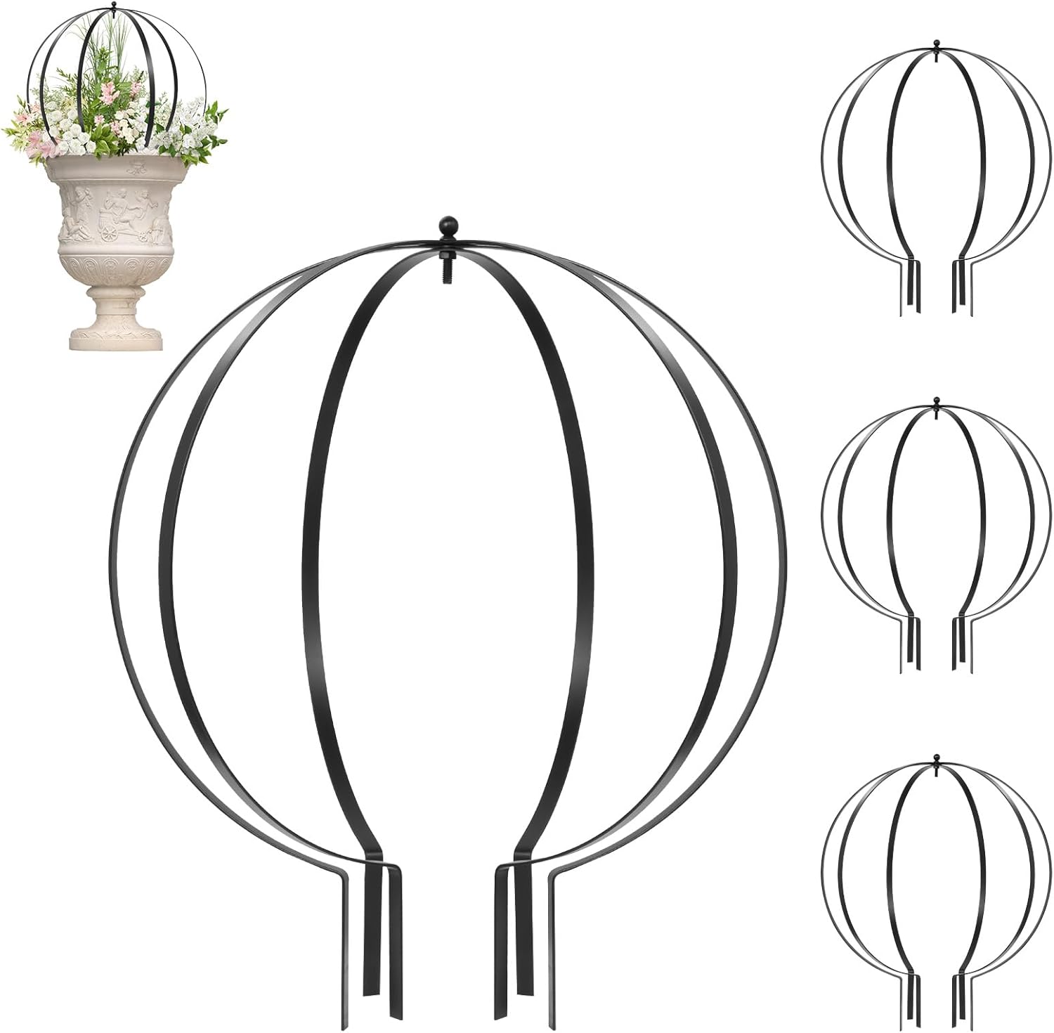 Amazon.com : Teodute 4 Pcs Large Metal Circle Trellis, 25.5" x 21.5 ...