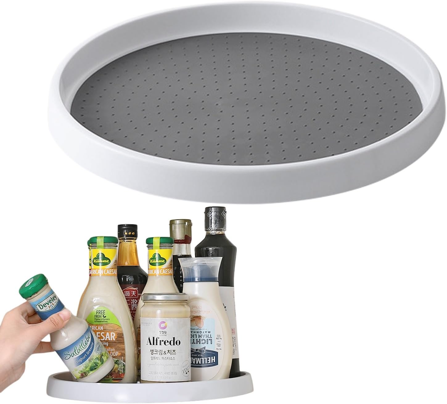 CheeseandU Cabinet Door Organizers Non Skid Turntable Lazy Susan ...