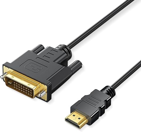 Critin HDMI A to DVI Adapter Cable,HDMI to DVI Cable Bi Directional DVI ...