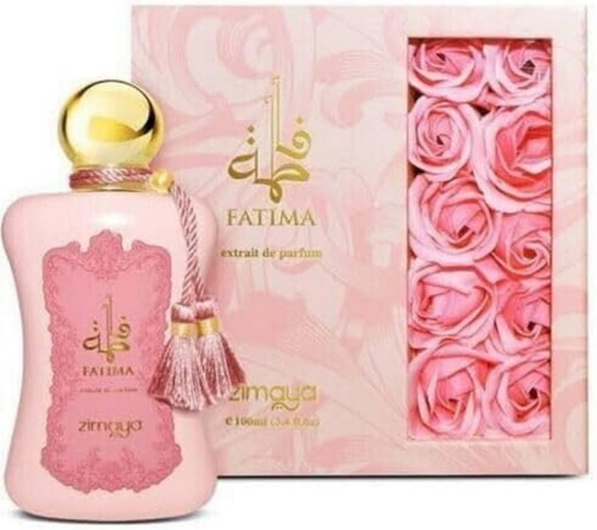 Amazon.com : Afnan Zimaya Fatima Pink Extrait de Parfum for Women, 3.4 ...
