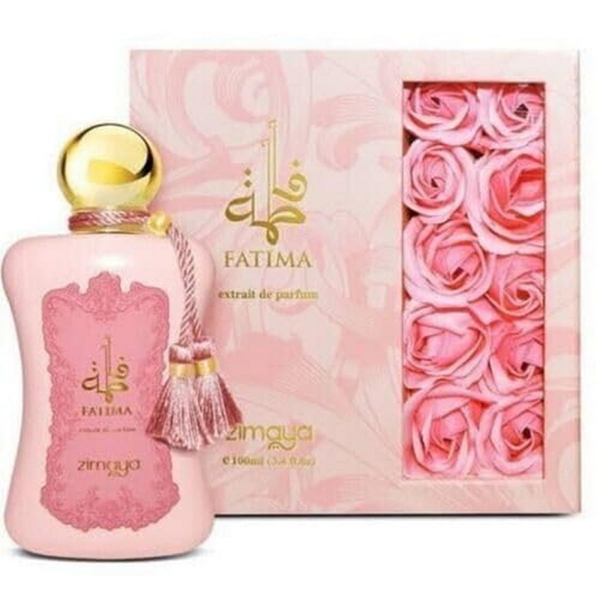 Amazon.com : Afnan Zimaya Fatima Pink Extrait de Parfum for Women, 3.4 ...