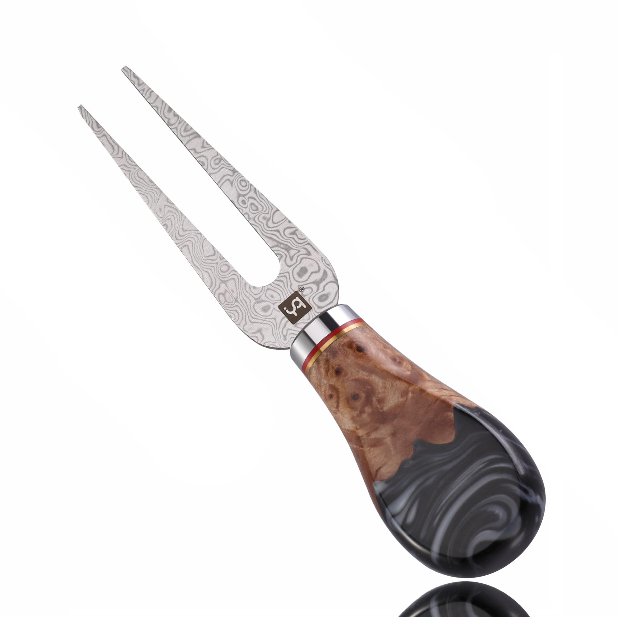 Buy YQ Upgrade Damascus Cheese Fork for Charcuterie Boards,Serving Fork ...