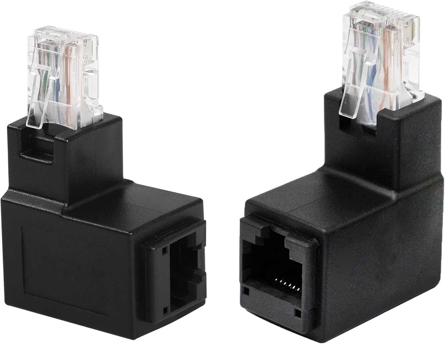 Amazon.com: CERRXIAN 90 Degree Ethernet LAN RJ45 Male to Female Adapter ...