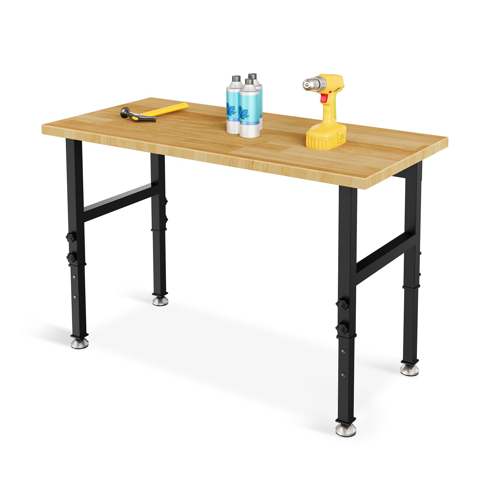 Amazon.com: Madertool 48" Adjustable Workbench, Rubber Wood Top Heavy ...
