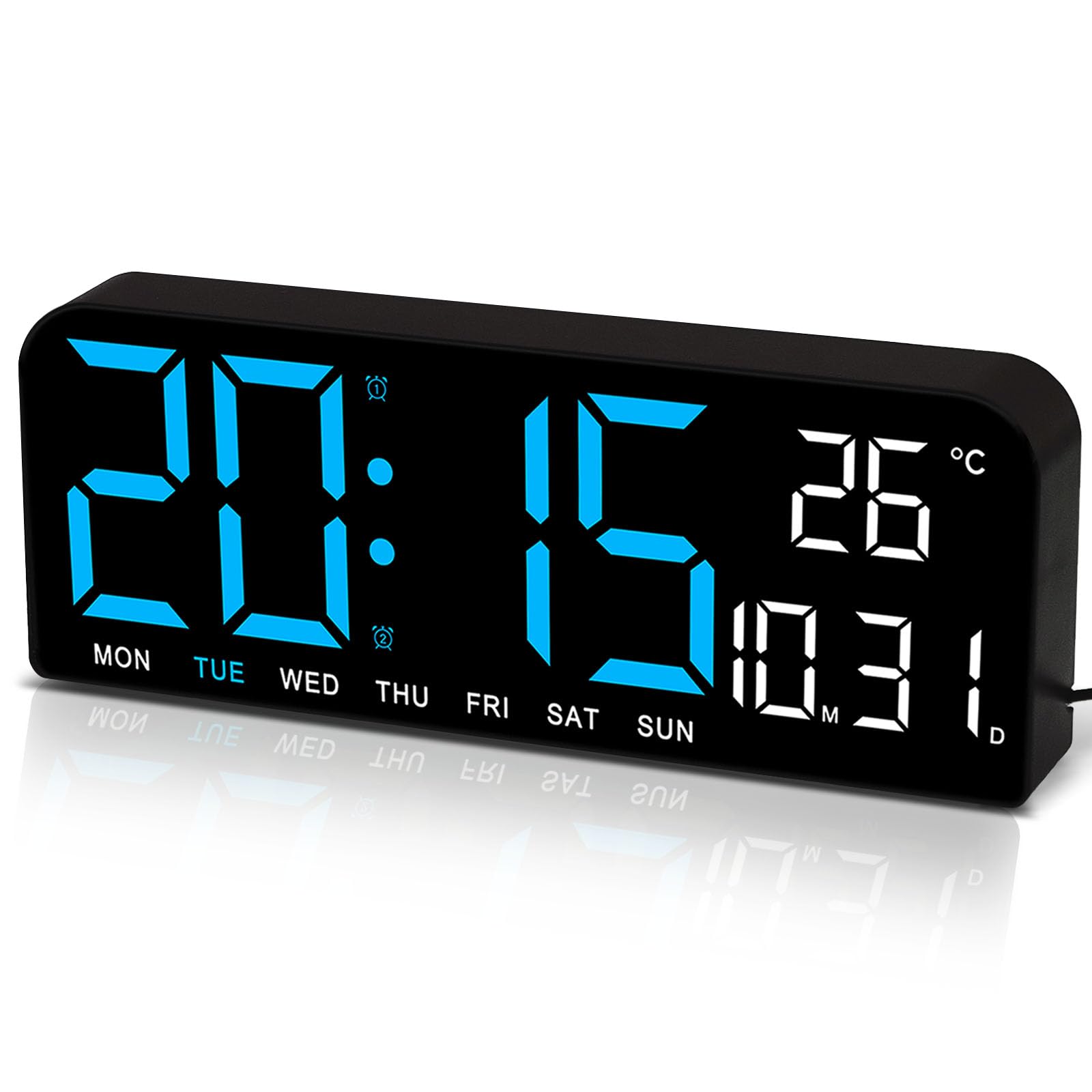 Amazon.com: JoFomp LED Digital Wall Clock Decorative, 10" Digital Alarm ...