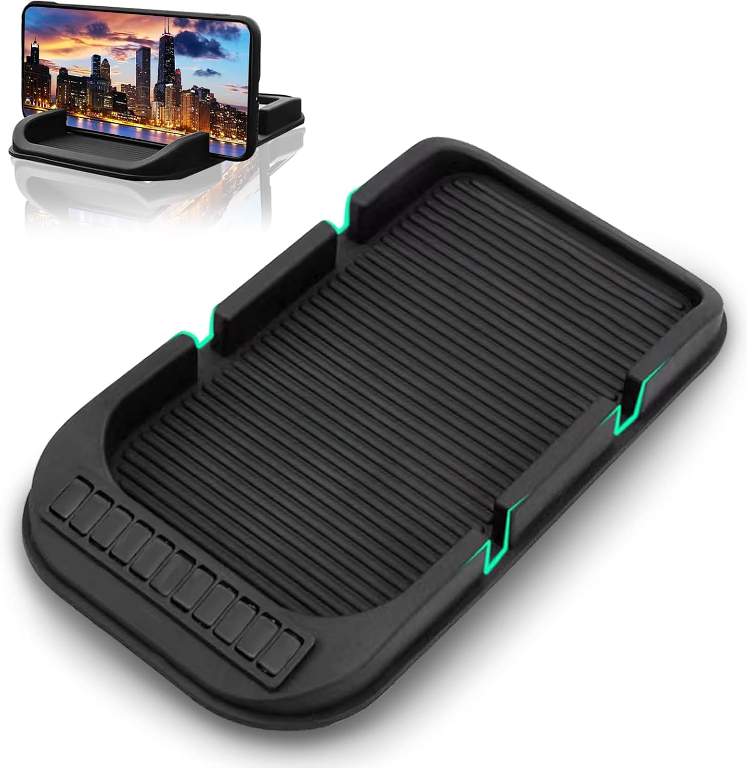 Amazon.com: Car Dashboard Cell Phone Holder Anti-Slip Pad Double-Groove ...