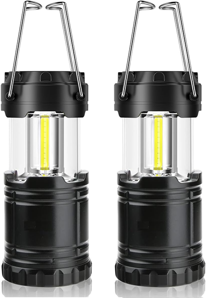 Camping Lantern, Xndryan 2 Pack Battery Powered COB LED Lantern ...