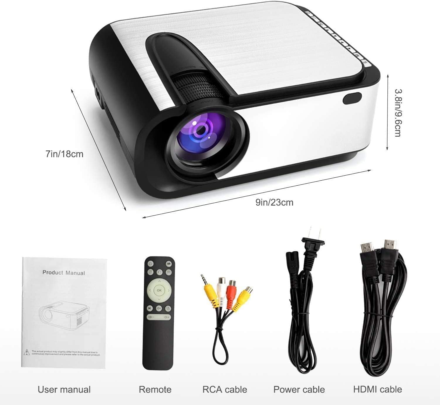 Buy Projector,Patviti Mini Video Projector 1080P Full HD,8000 Lumen ...