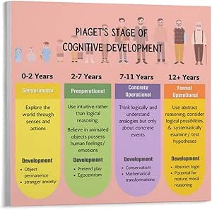 Amazon.com: Piaget's Cognitive Development Stages Poster (1 ...