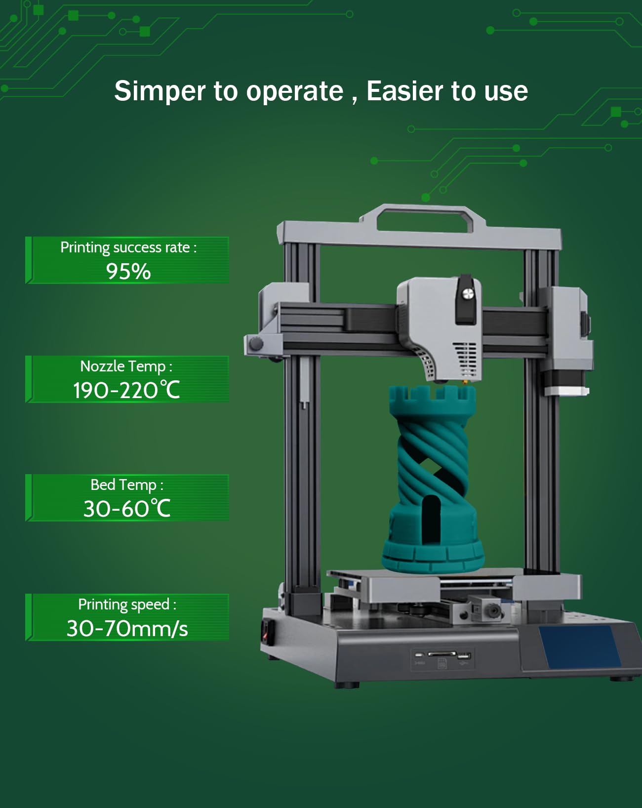 Snapklik.com : DURAMIC 3D PLA Filament 1.75mm Forest Green 1kg Spool ...