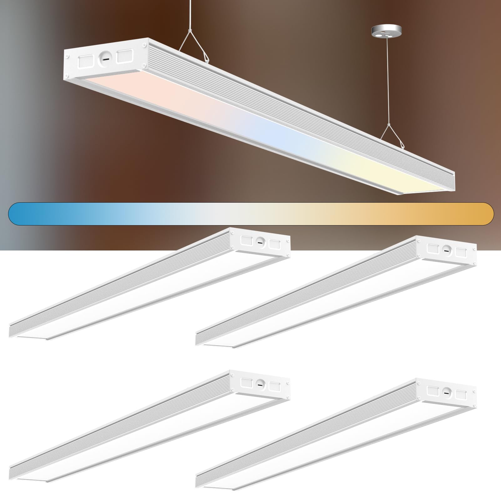 Lightdot 4FT-5IN LED Wraparound Shop Lights, 100-277v Linkable, 50W 4FT ...