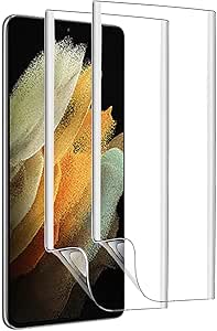 Amazon.com: 2 Pack Hydrogel Film Screen Protector for Samsung Galaxy S21 Ultra 6.8 inch, High ...