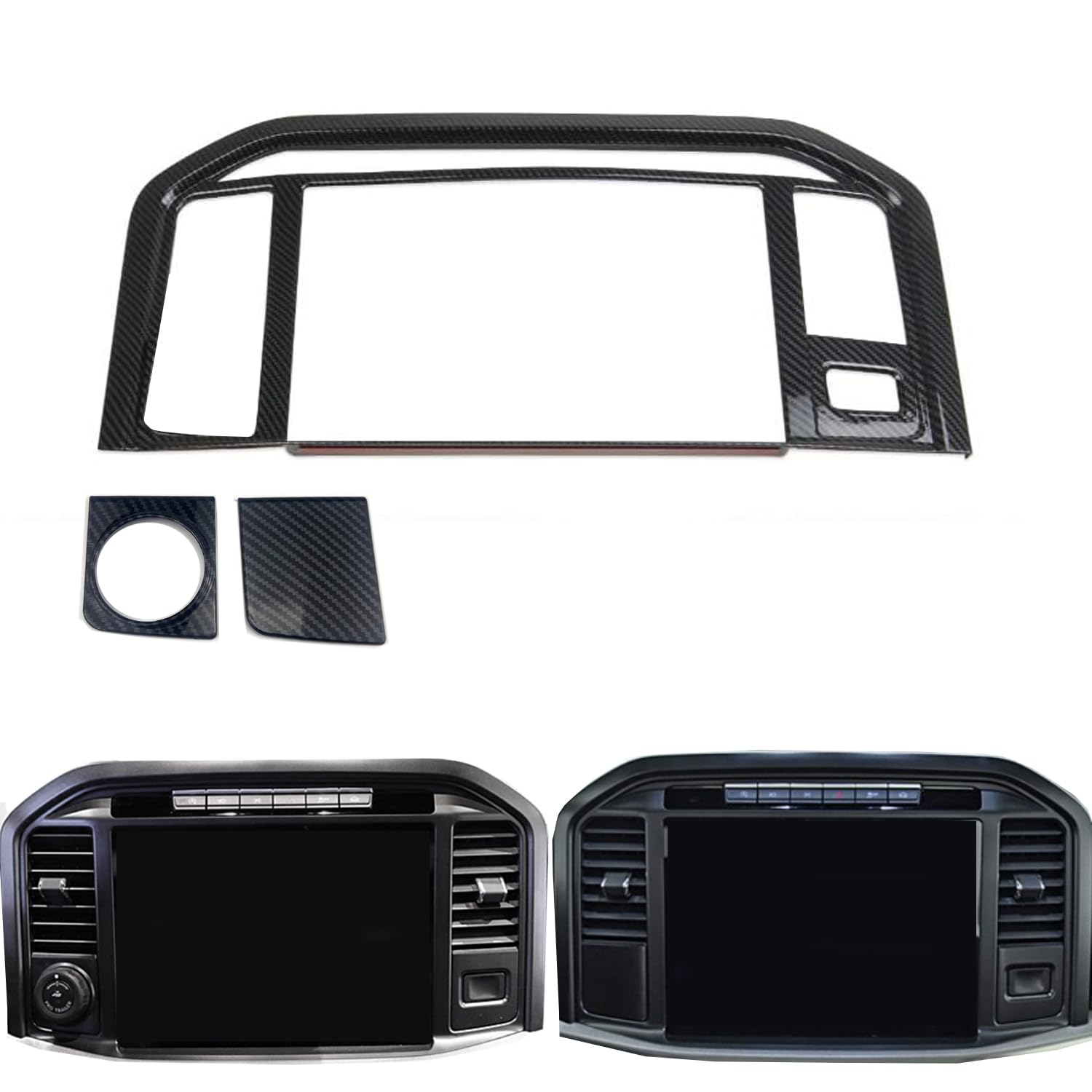 Snapklik.com : Keptrim ABS Carbon Fiber Central Control Panel Trim For ...