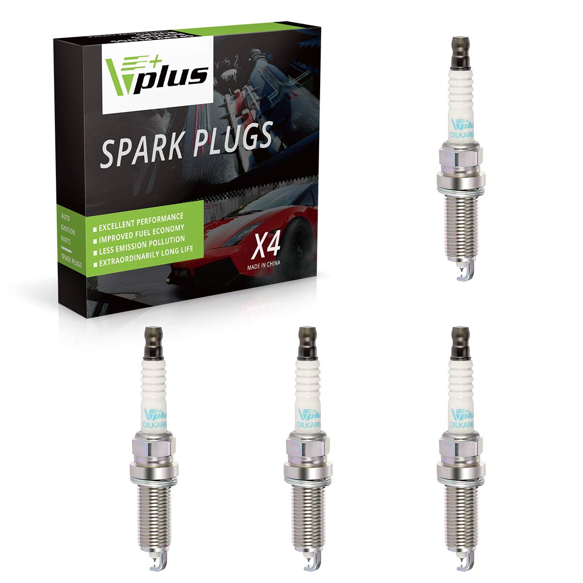 Vplus 4PCS Double Iridium Spark Plug Replaces# DILKAR6A11 9029 22401 ...