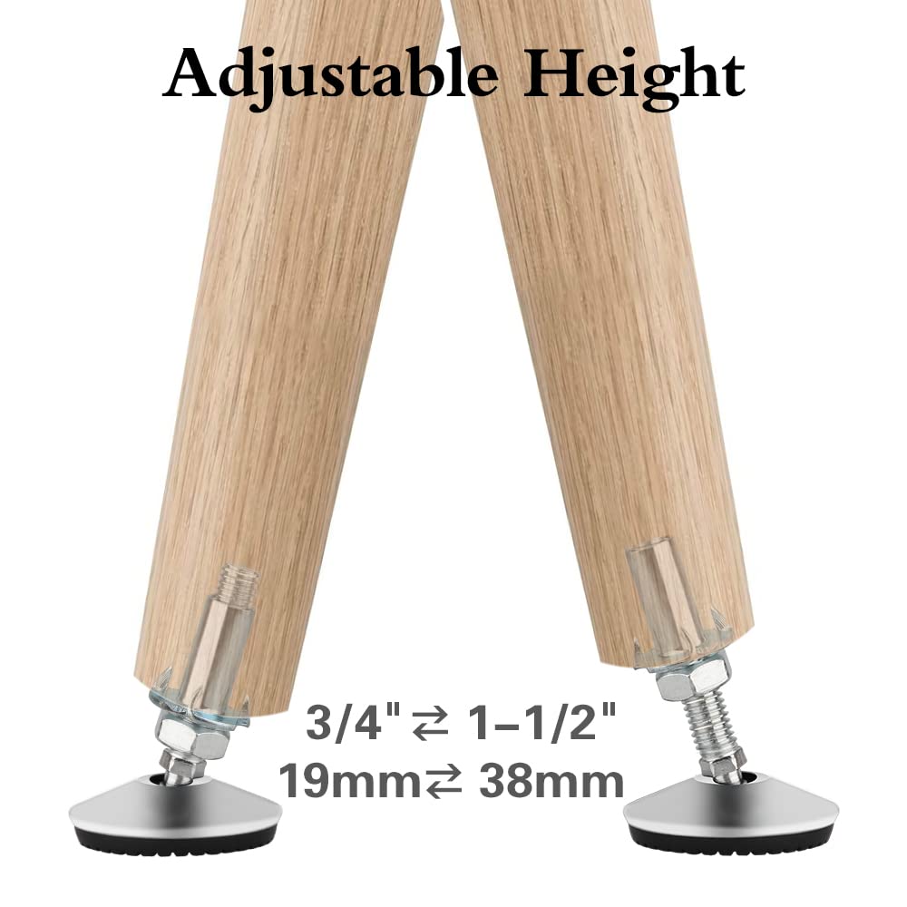 4 Set M10 Swivel Adjustable Leveling Feet, Tahikem Heavy Duty Height ...