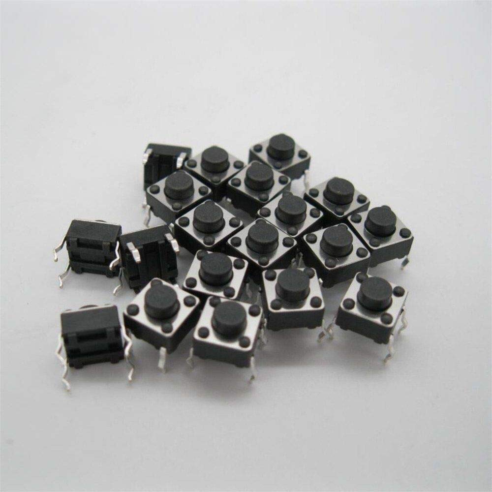 Snapklik.com : 100Pcs Tact Button Switch 6x6x43mm 6 6 4.3mm 4 Pin Micro ...
