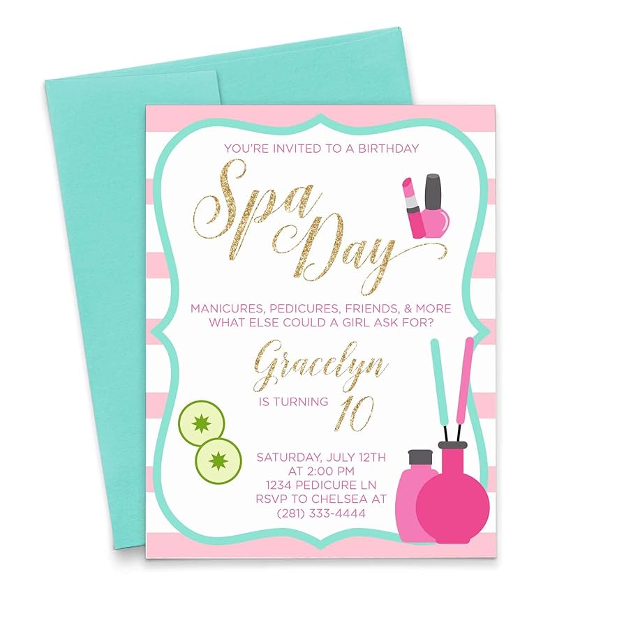 Homemade Spa Invitations For A Party
