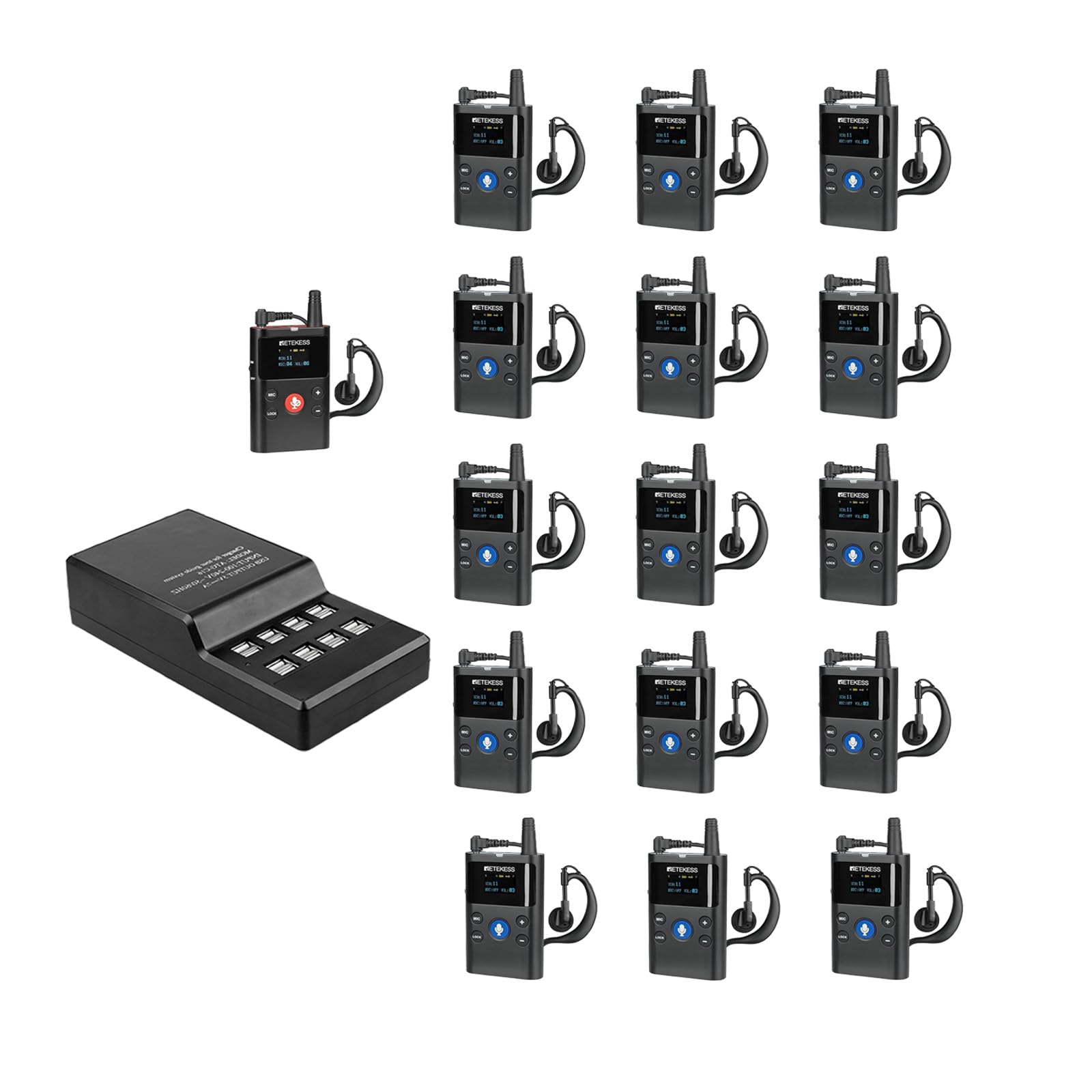 Amazon.com: Retekess TT126 Two-Way Tour Guide System, 2 Way ...