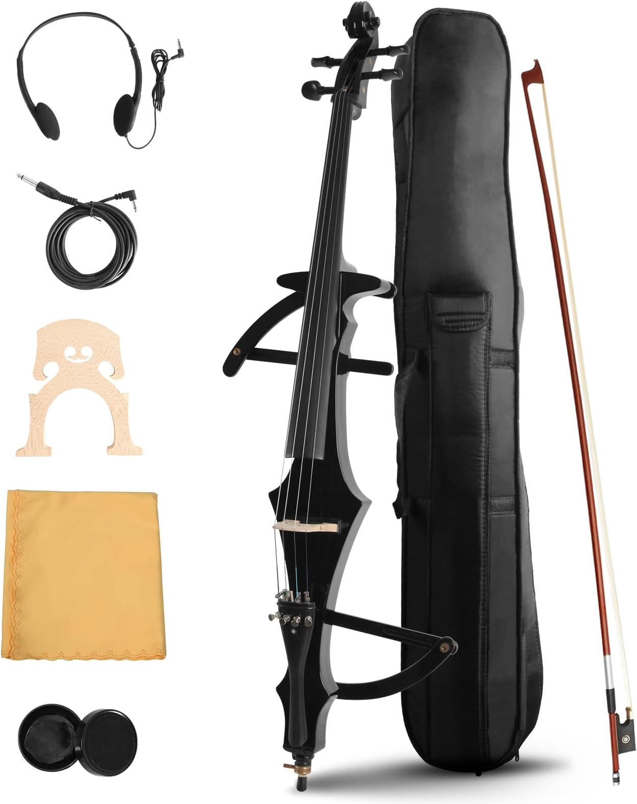 Amazon.com: Ceciliec Electric Cello 4/4 Full Size Ebony Fittings with ...