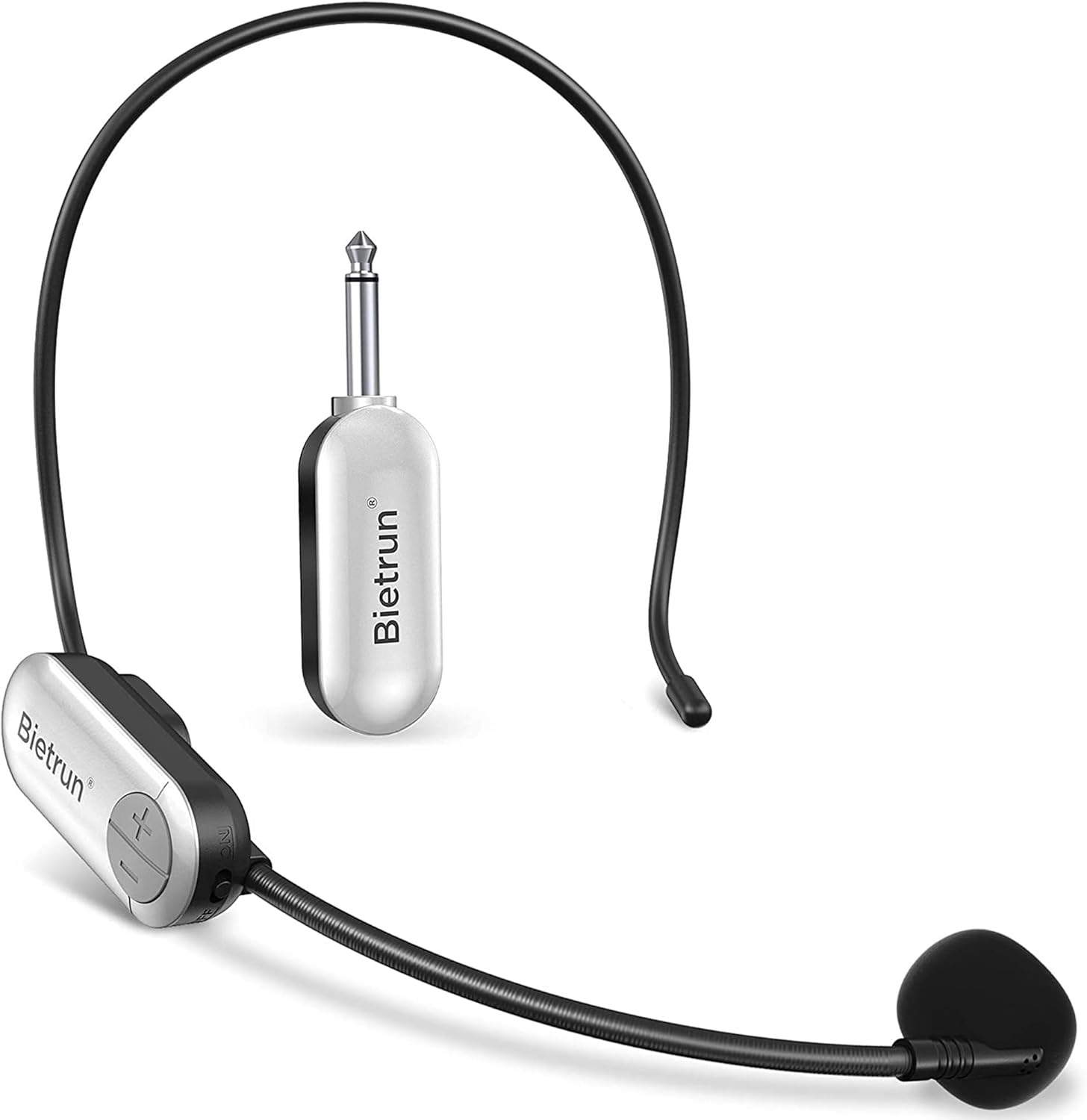 Bietrun 2-in-1 UHF Wireless Headset Microphone Rechargeable Wireless ...