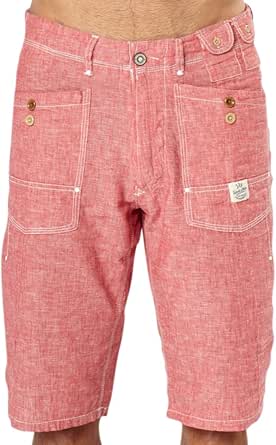 TFG Mens Cargo Shorts | Casual Linen Shorts for Men (42, Coral ...