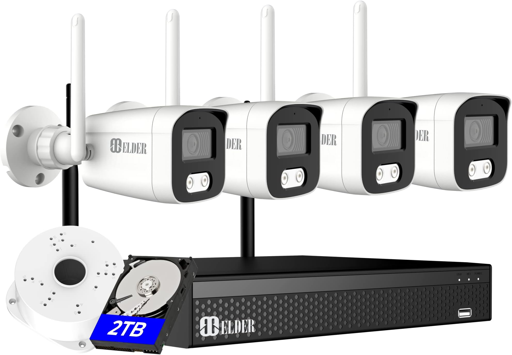 Elder 4K Wireless Security Camera System, 4-Camera WiFi Surveillance ...