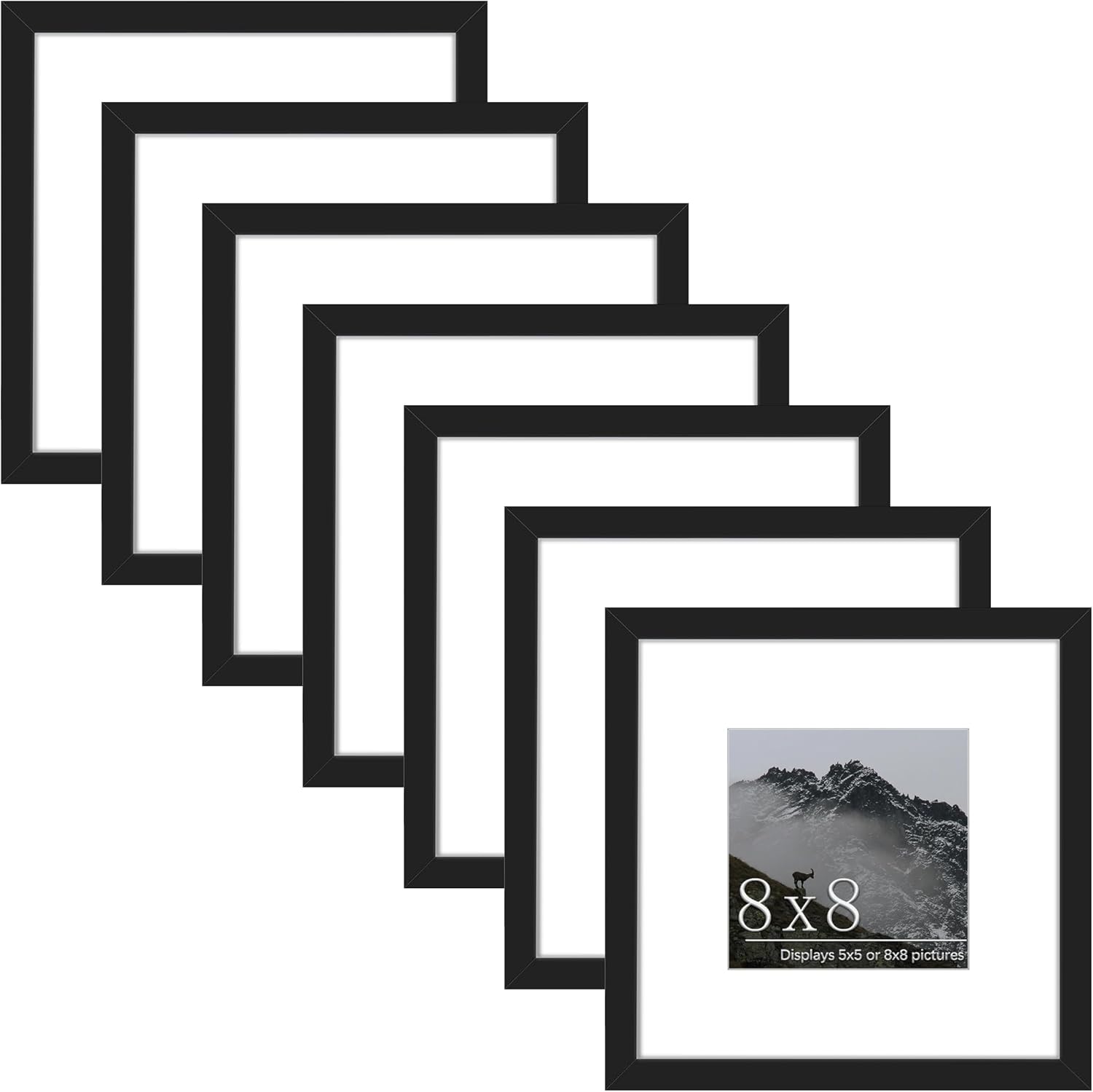 Amazon.com - Picrit 8x8 Picture Frame Set of 7, Display 5 x 5 with Mat ...