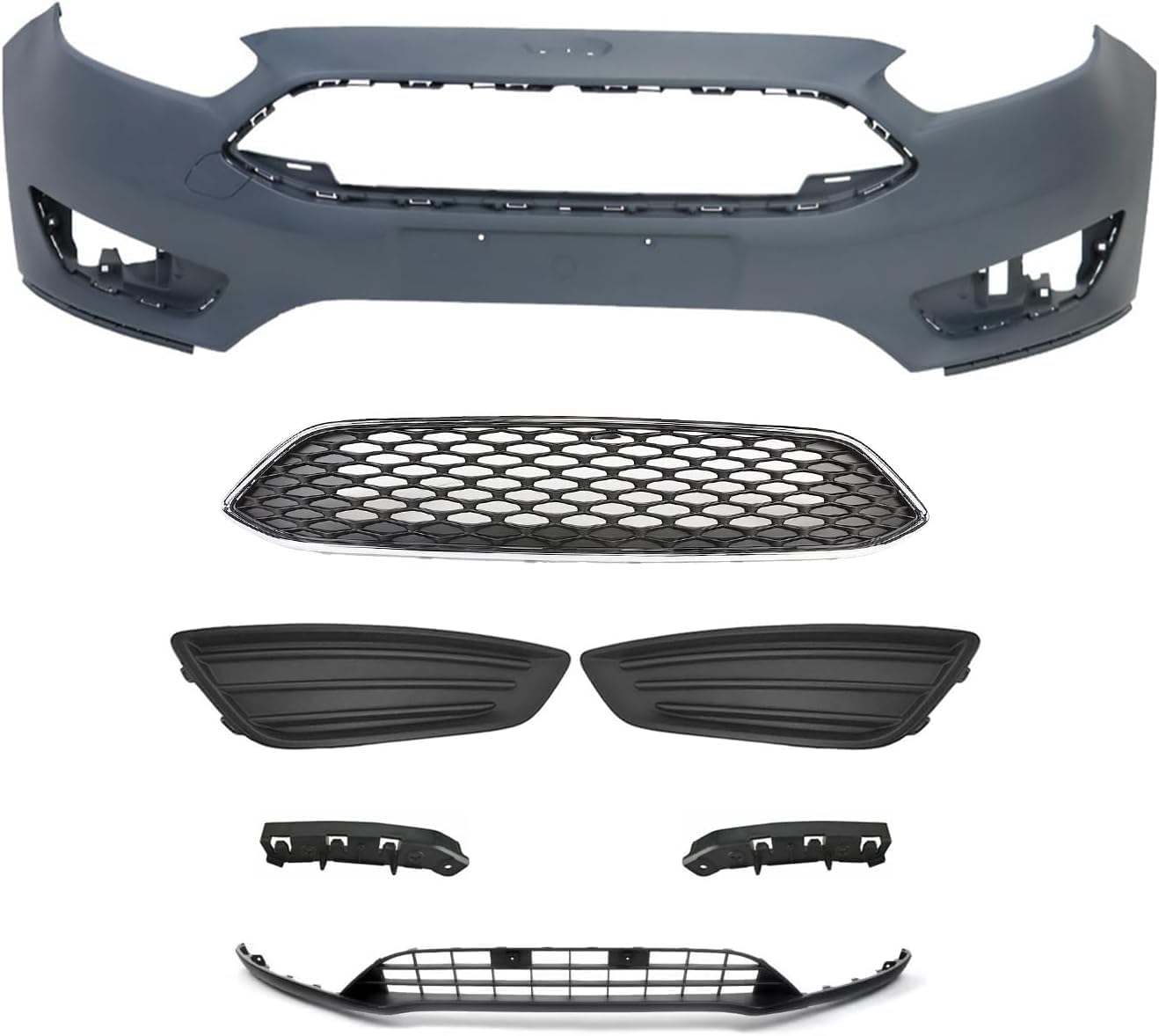 Amazon.com: New Front Bumper Cover And Grills With Fog Light Cover ...