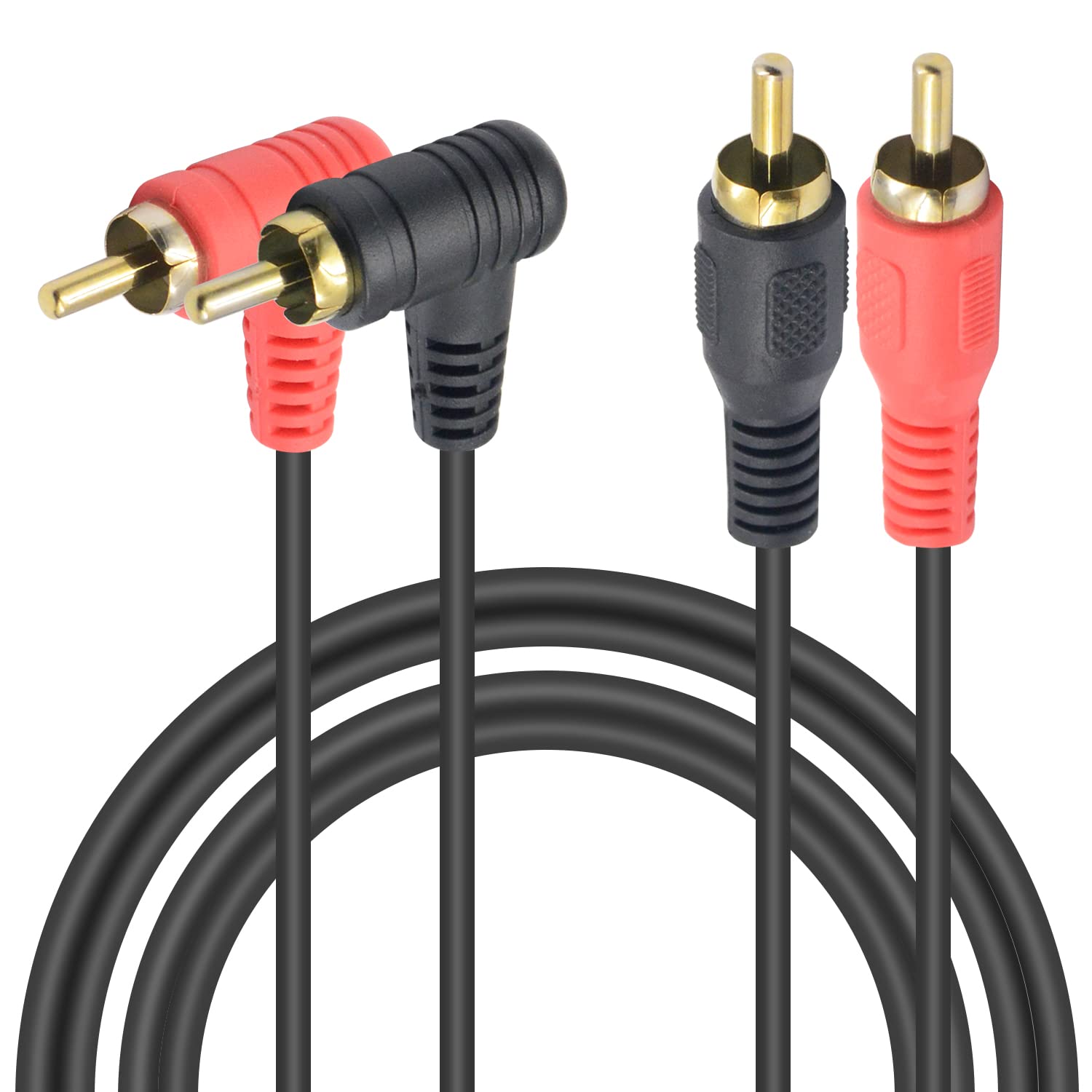 Amazon.com: Duttek Right Angle RCA Cable 3Ft/1M, 90 Degree Right Angled ...